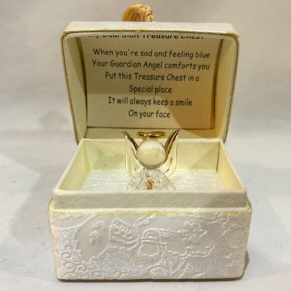 Accents | My Guardian Treasure Chest Hand Crafted Mini Glass Angel In ...